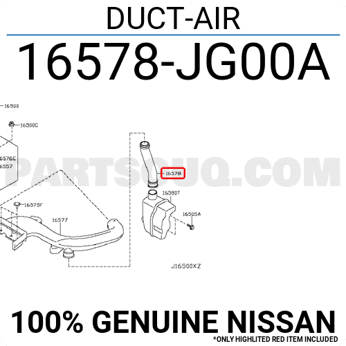 DUCT-AIR 16578JG00A | Nissan Parts | PartSouq