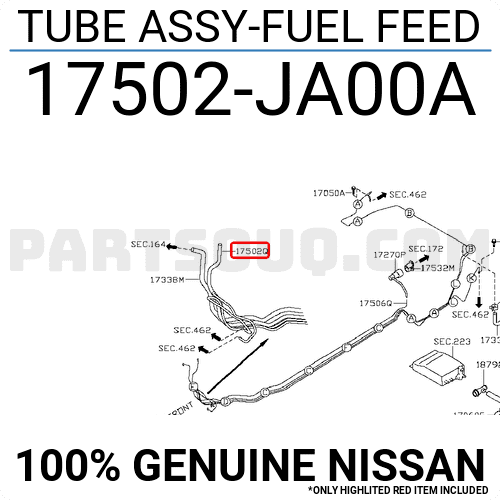 TUBE ASSY-FUEL FEED 17502JA00A | Nissan Parts | PartSouq