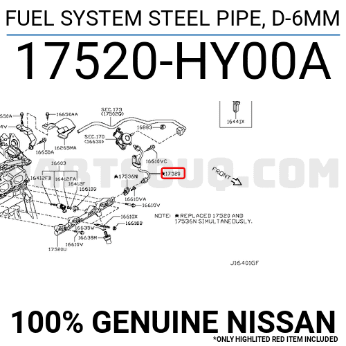 FUEL SYSTEM STEEL PIPE, D-6MM 17520HY00A | Nissan Parts | PartSouq