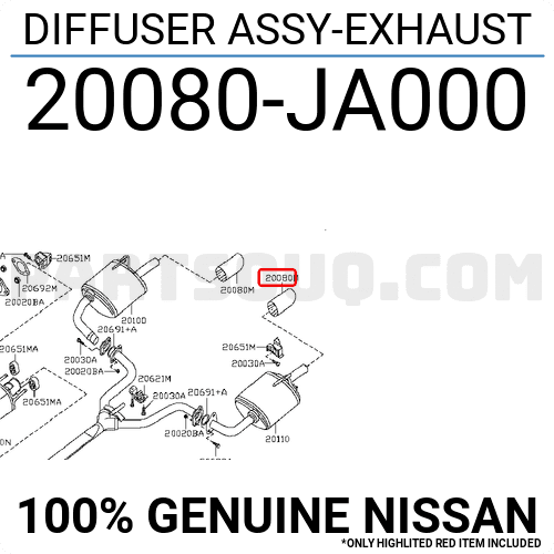 DIFFUSER ASSY-EXHAUST 20080JA000 | Nissan Parts | PartSouq