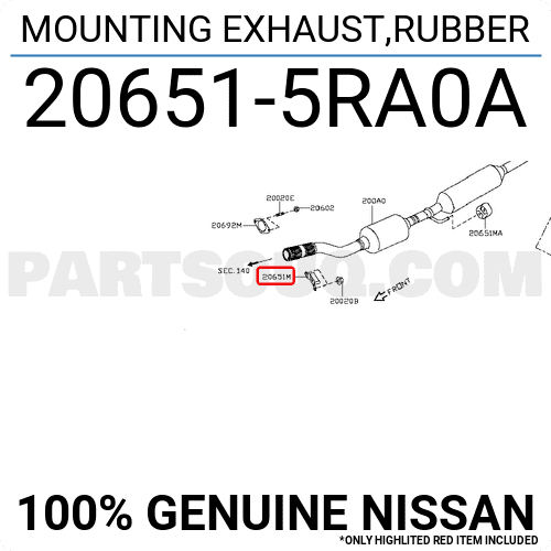 MOUNTING EXHAUST,RUBBER 206515RA0A | Nissan Parts | PartSouq