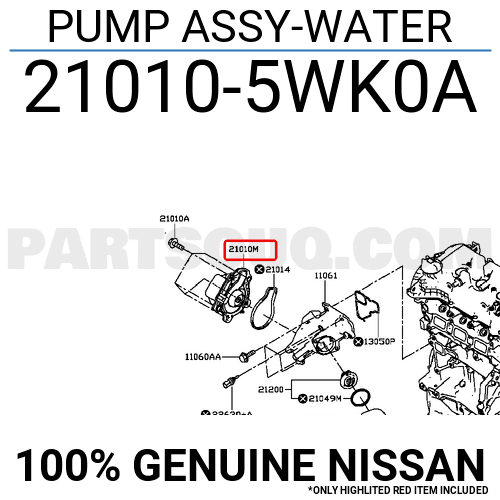 PUMP ASSY-WATER 210105WK0A | Nissan Parts | PartSouq