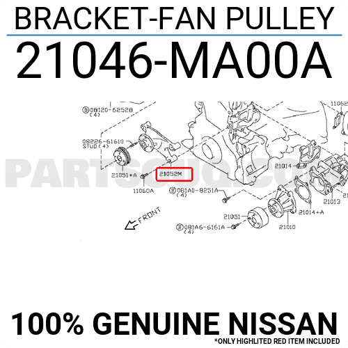 BRACKET-FAN PULLEY 21046MA00A | Nissan Parts | PartSouq