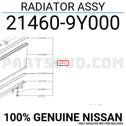 RADIATOR ASSY 214609Y000 | Nissan Parts | PartSouq