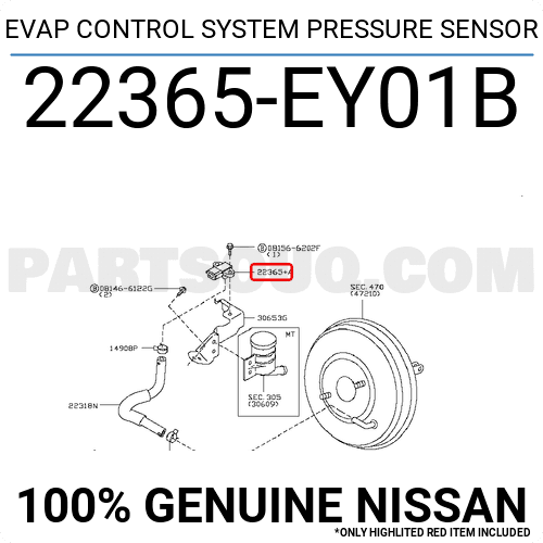 EVAP CONTROL SYSTEM PRESSURE SENSOR 22365EY01B | Nissan Parts | PartSouq