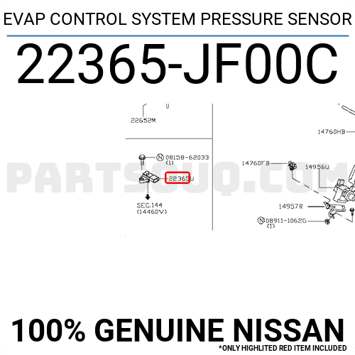 EVAP CONTROL SYSTEM PRESSURE SENSOR 22365JF00C | Nissan Parts | PartSouq