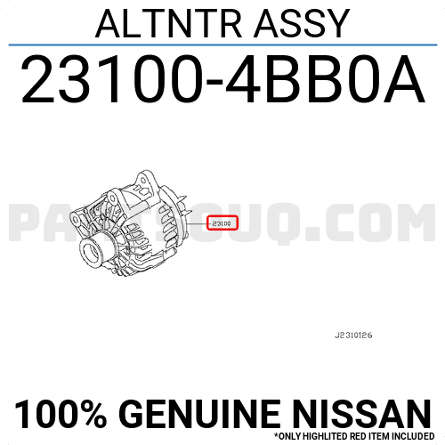 ALTNTR ASSY 231004BB0A | Nissan Parts | PartSouq