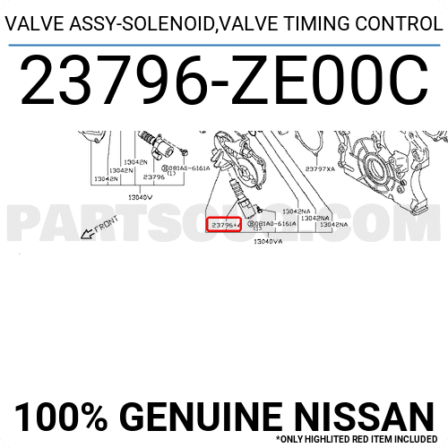 VALVE ASSY-SOLENOID,VALVE TIMING CONTROL 23796ZE00C | Nissan Parts ...