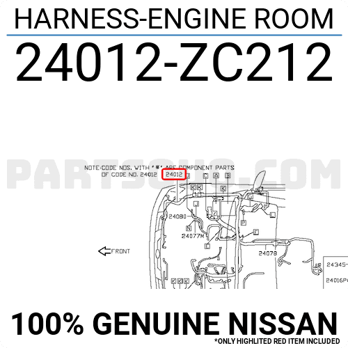 HARNESS-ENGINE ROOM 24012ZC212 | Nissan Parts | PartSouq