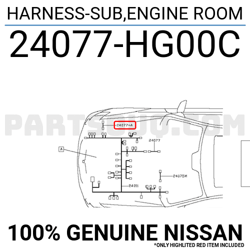 HARNESS-SUB,ENGINE ROOM 24077HG00C | Nissan Parts | PartSouq