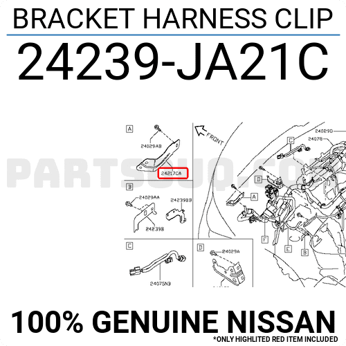 BRACKET HARNESS CLIP 24239JA21C | Nissan Parts | PartSouq