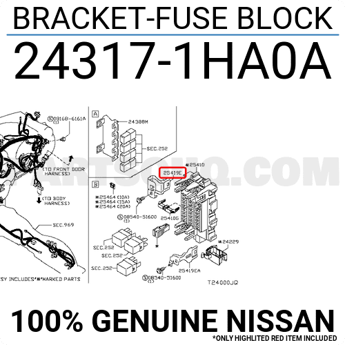 BRACKET-FUSE BLOCK 243171HA0A | Nissan Parts | PartSouq