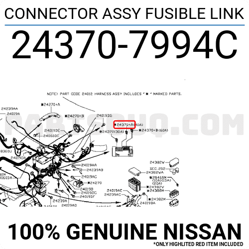 CONNECTOR ASSY FUSIBLE LINK 243707994C | Nissan Parts | PartSouq