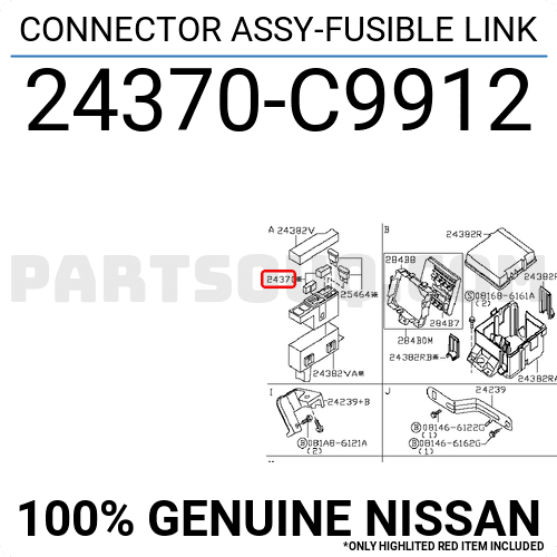 CONNECTOR ASSY-FUSIBLE LINK 24370C9912 | Nissan Parts | PartSouq