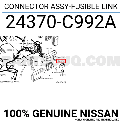 CONNECTOR ASSY-FUSIBLE LINK 24370C992A | Nissan Parts | PartSouq