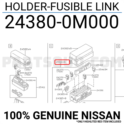 HOLDER-FUSIBLE LINK 243800M000 | Nissan Parts | PartSouq