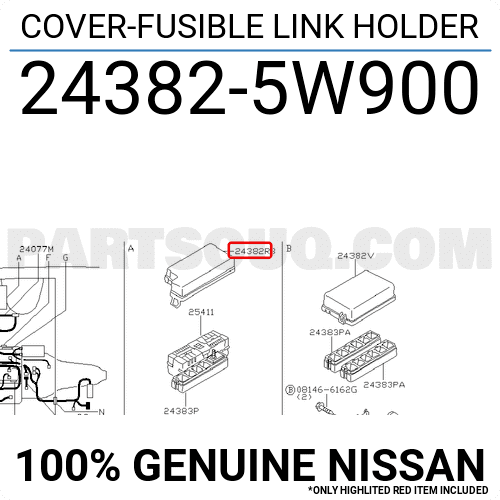 COVER-FUSIBLE LINK HOLDER 243825W900 | Nissan Parts | PartSouq
