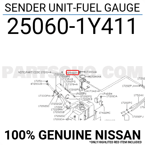 SENDER UNIT-FUEL GAUGE 250601Y411 | Nissan Parts | PartSouq