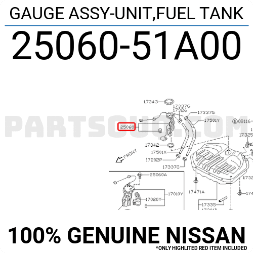 GAUGE ASSY-UNIT,FUEL TANK 2506051A00 | Nissan Parts | PartSouq