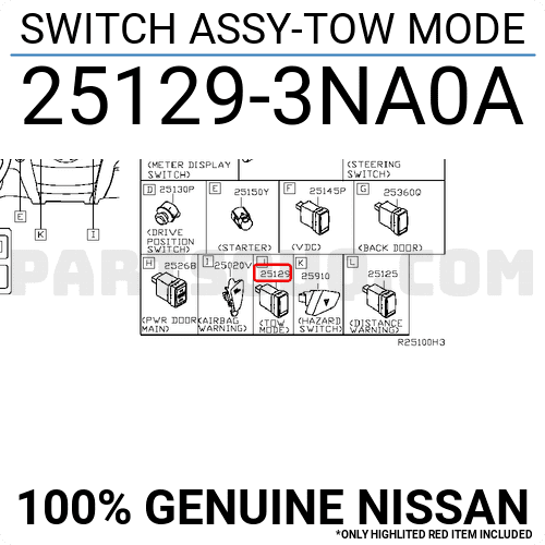 SWITCH ASSY-TOW MODE 251293NA0A | Nissan Parts | PartSouq