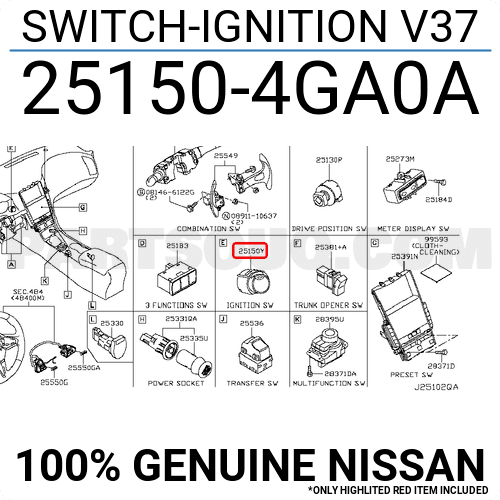 SWITCH-IGNITION V37 251504GA0A | Nissan Parts | PartSouq