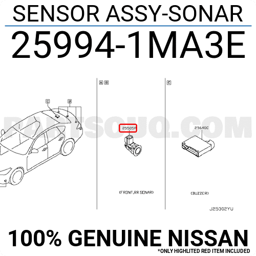 SENSOR ASSY-SONAR 259941MA3E | Nissan Parts | PartSouq