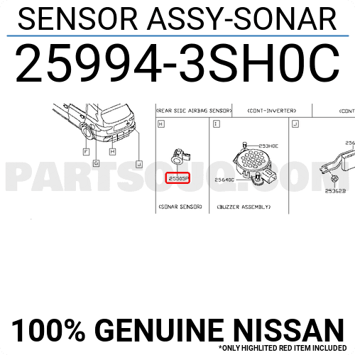 SENSOR ASSY-SONAR 259943SH0C | Nissan Parts | PartSouq