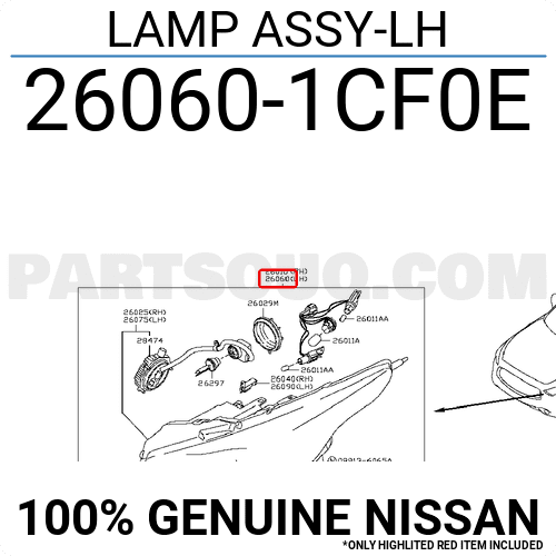 LAMP ASSY-LH 260601CF0E | Nissan Parts | PartSouq