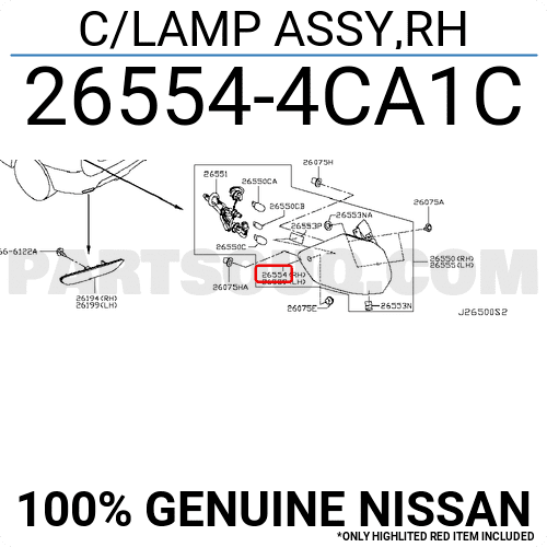 C/LAMP ASSY,RH 265544CA1C | Nissan Parts | PartSouq