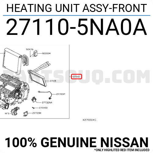 HEATING UNIT ASSY-FRONT 271105NA0A | Nissan Parts | PartSouq