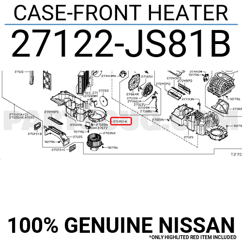 CASE-FRONT HEATER 27122JS81B | Nissan Parts | PartSouq