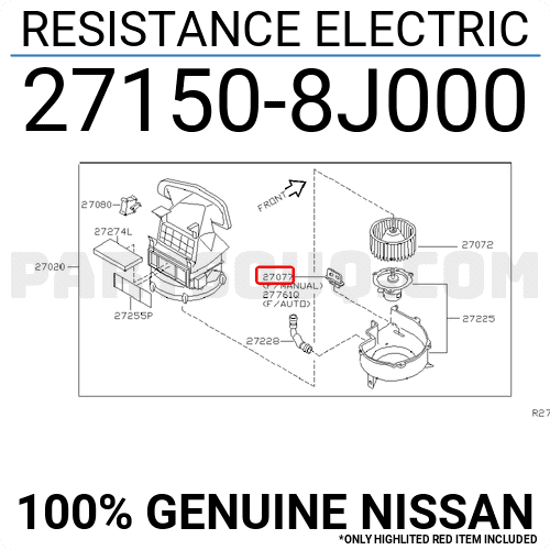 RESISTANCE ELECTRIC 271508J000 | Nissan Parts | PartSouq