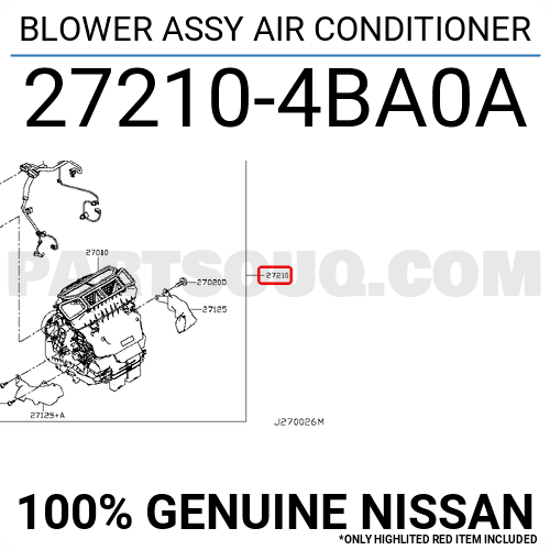 BLOWER ASSY AIR CONDITIONER 272104BA0A | Nissan Parts | PartSouq
