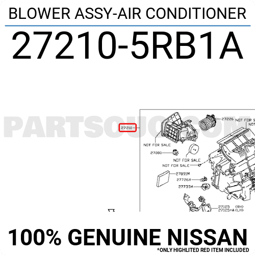 BLOWER ASSY-AIR CONDITIONER 272105RB1A | Nissan Parts | PartSouq