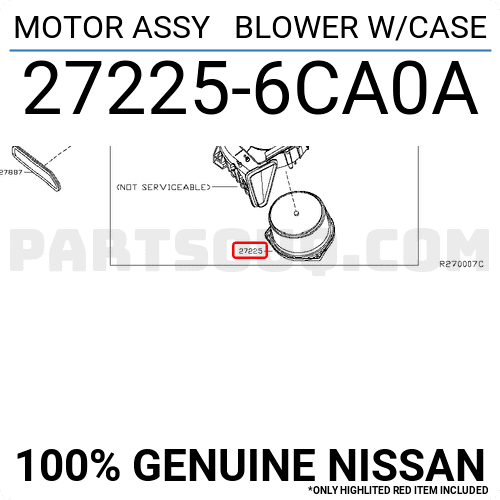 MOTOR ASSY BLOWER W/CASE 272256CA0A | Nissan Parts | PartSouq