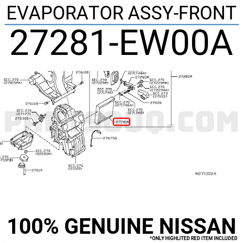 EVAPORATOR ASSY-FRONT 27281EW00A | Nissan Parts | PartSouq