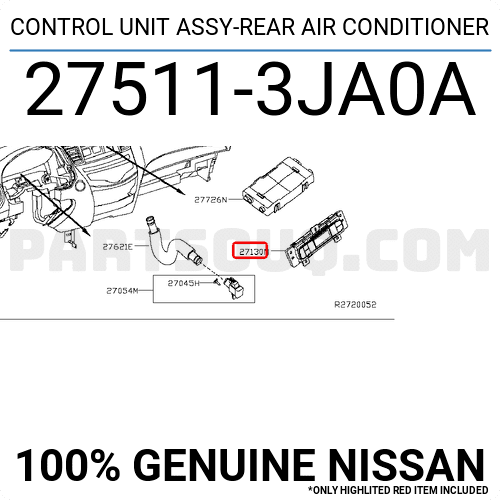 CONTROL UNIT ASSY-REAR AIR CONDITIONER 275113JA0A | Nissan Parts | PartSouq