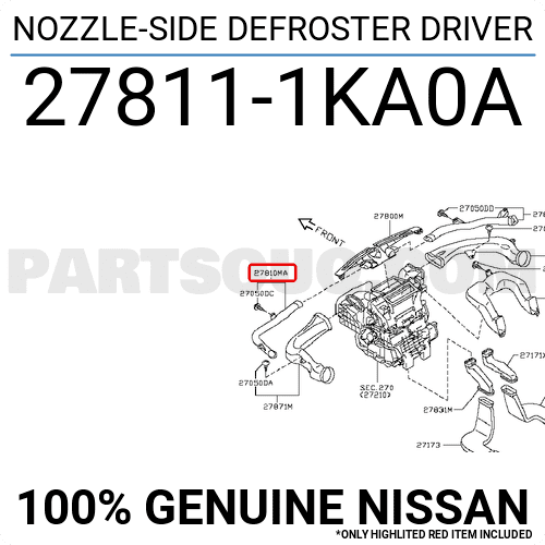 NOZZLE-SIDE DEFROSTER DRIVER 278111KA0A | Nissan Parts | PartSouq