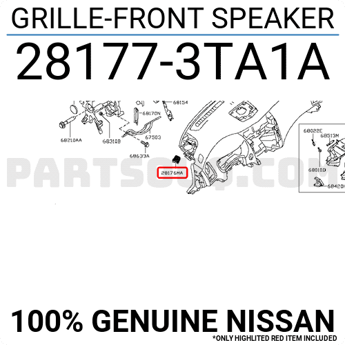 GRILLE-FRONT SPEAKER 281773TA1A | Nissan Parts | PartSouq