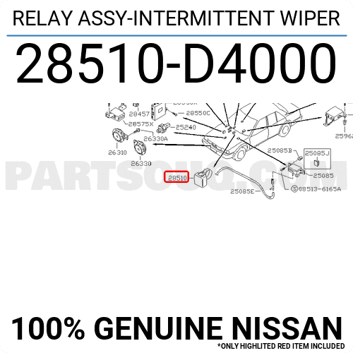 RELAY ASSY-INTERMITTENT WIPER 28510D4000 | Nissan Parts | PartSouq
