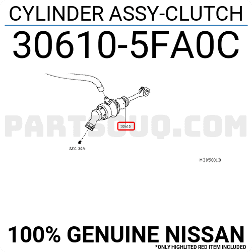 CYLINDER ASSY-CLUTCH 306105FA0C | Nissan Parts | PartSouq