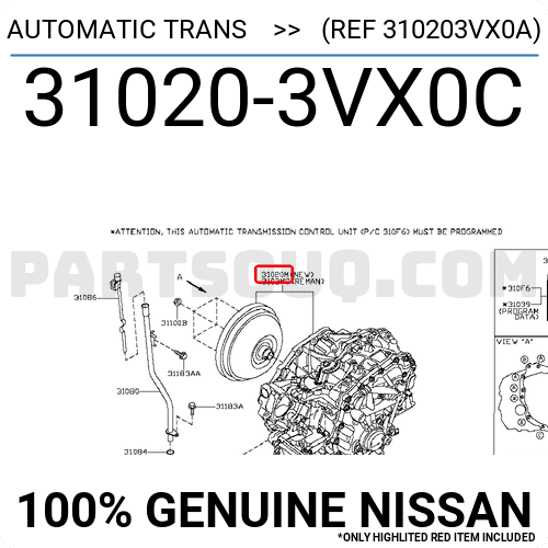 AUTOMATIC TRANS >> (REF 310203VX0A) 310203VX0C | Nissan Parts | PartSouq