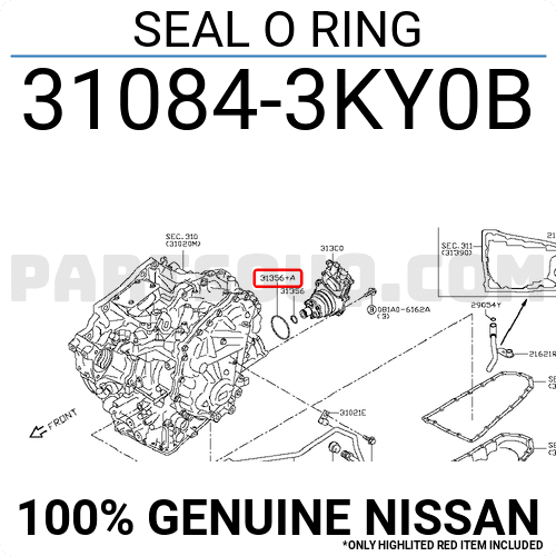 SEAL O RING 310843KY0B | Nissan Parts | PartSouq