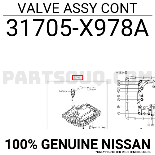 VALVE ASSY CONT 31705X978A | Nissan Parts | PartSouq