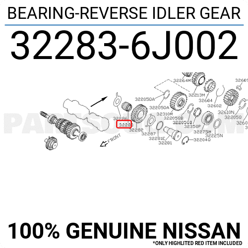 BEARING-REVERSE IDLER GEAR 322836J002 | Nissan Parts | PartSouq