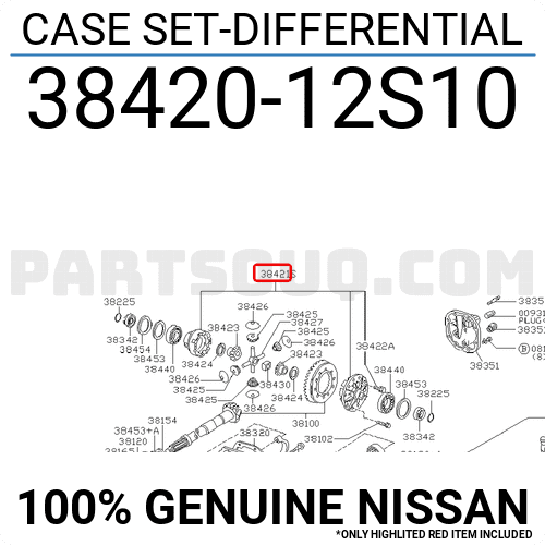 CASE SET-DIFFERENTIAL 3842012S10 | Nissan Parts | PartSouq