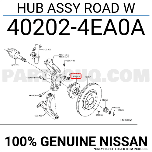 HUB ASSY ROAD W 402024EA0A | Nissan Parts | PartSouq