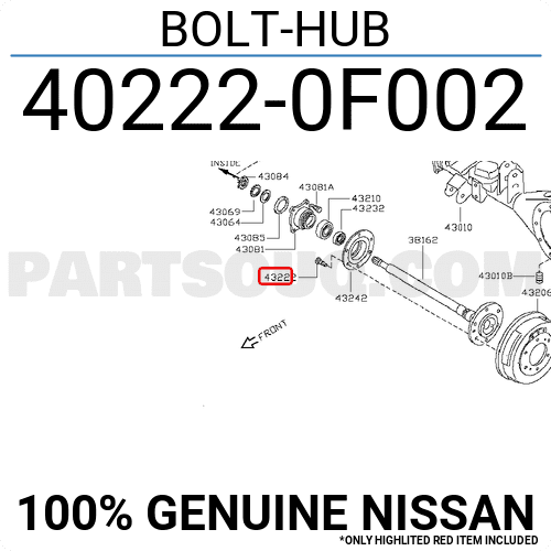 BOLT-HUB 402220F002 | Nissan Parts | PartSouq