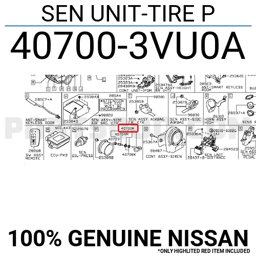 SEN UNIT-TIRE P 407003VU0A | Nissan Parts | PartSouq