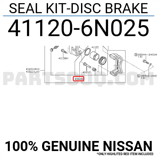 SEAL KIT-DISC BRAKE 411206N025 | Nissan Parts | PartSouq